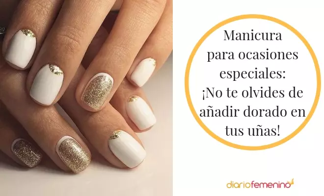 Manicure ea khauta e loketse moaparo oa hau o motšo