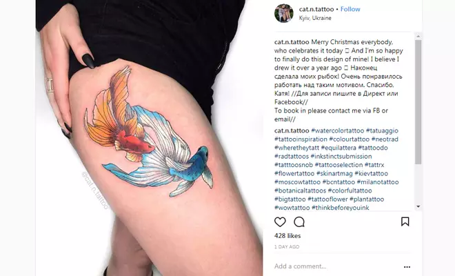 Nápady na tetovanie pre odchádzajúcich ľudí: ryby