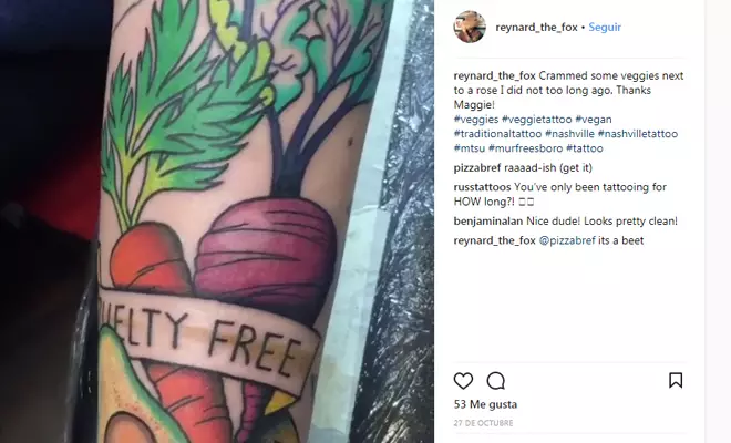 10 nga mga tattoo diin gusto nimo nga mahimong usa ka vegetarian