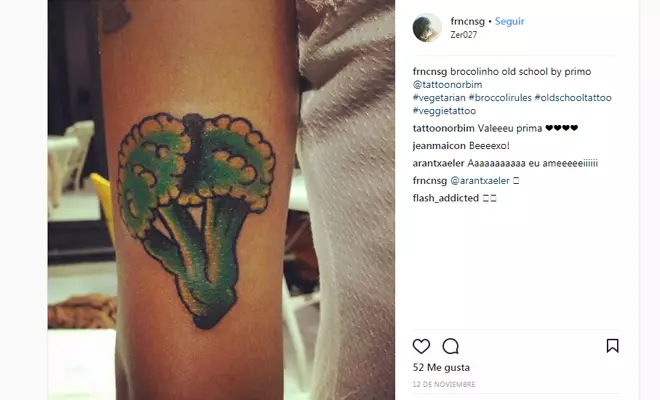 Mga tattoo aron mahimo nga vegetarian
