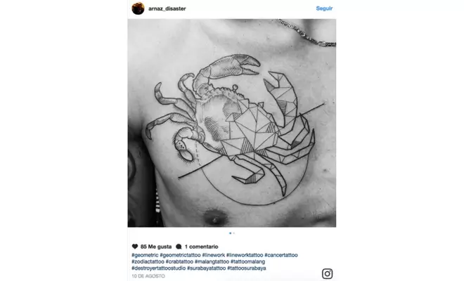Die tatoeëermerk wat die meeste by Kanker pas