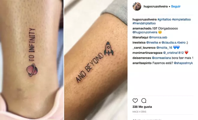 mga ideya sa tattoo alang sa labing suod nga mga higala