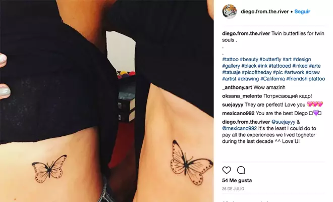 butterfly tattoo para sa matalik na kaibigan