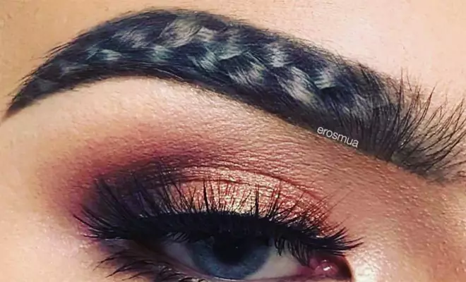 Ang mga naka-braided na kilay ay nagpapaalis ng kulot na mga kilay at may balahibo na mga kilay