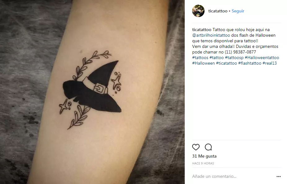 witch tattoo for halloween