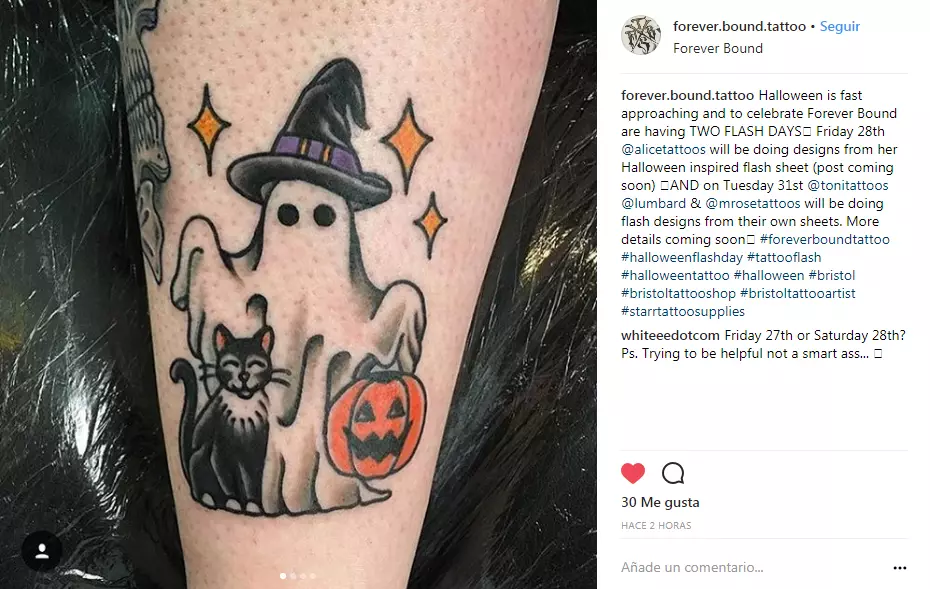 tattoo ghost ji bo halloween