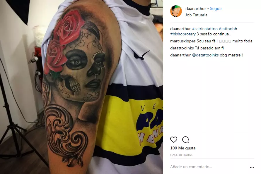 catrina-tatoeage voor halloween