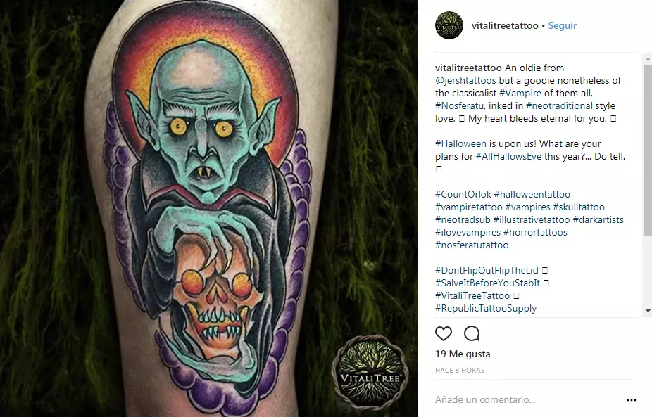 tatuaj nosferatu pentru halloween