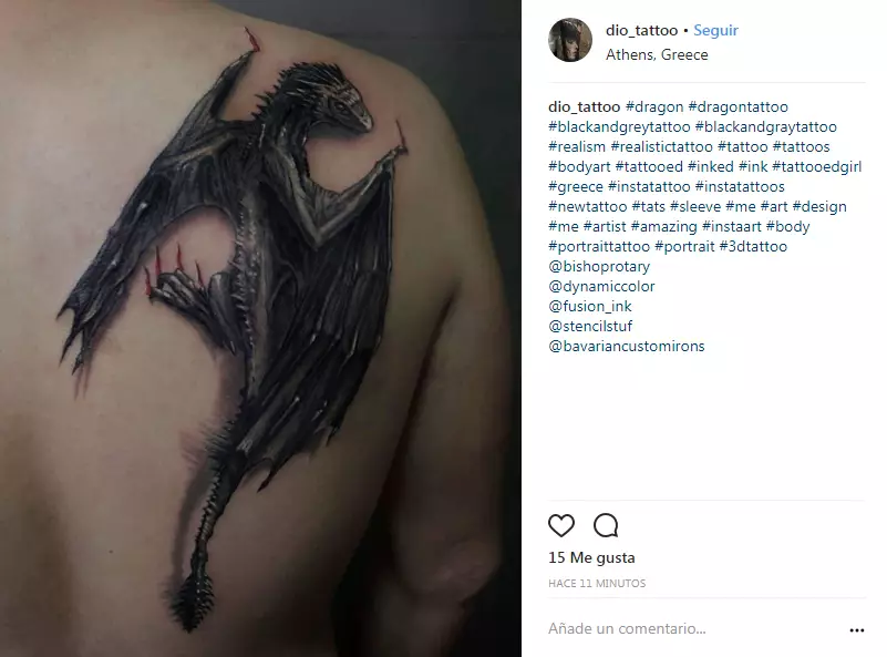 3D dragon tattoo