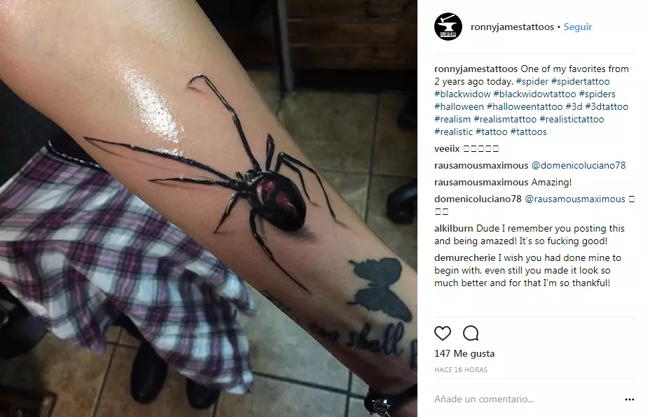 Tatuaj 3d de păianjen