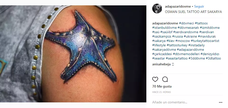 3d татуировка на морска звезда