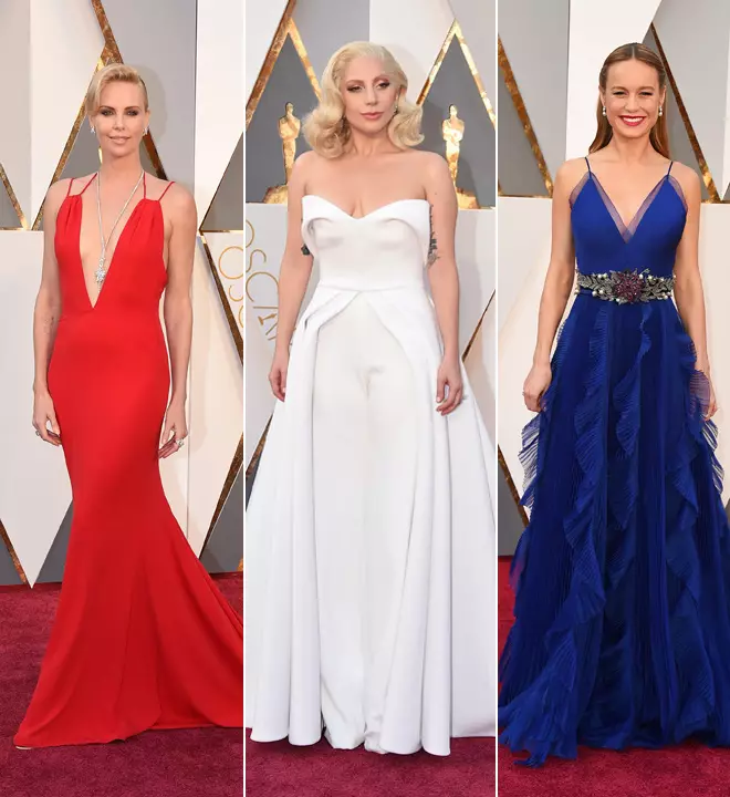 Charlize Theron, Lady Gaga ak Brie Larson nan Oscars 2016 yo