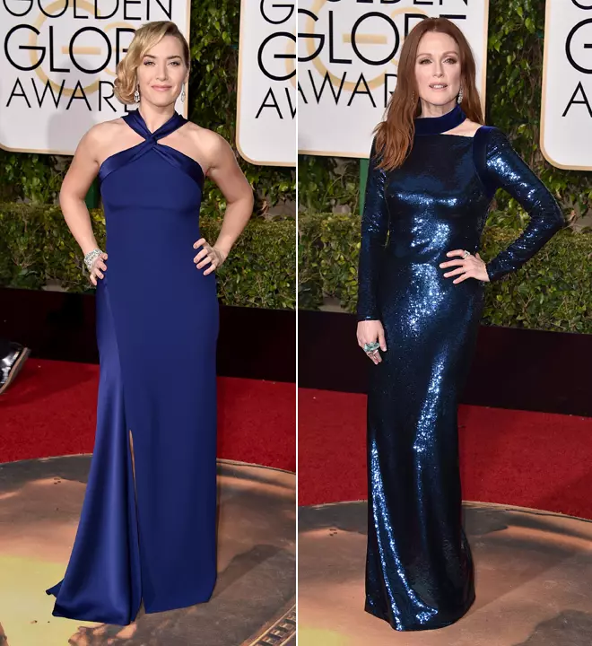 Kate Winslet lan Julianne Moore ing Golden Globes 2016