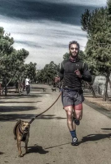 Dani Rovira and Buyo, one of his two dogs