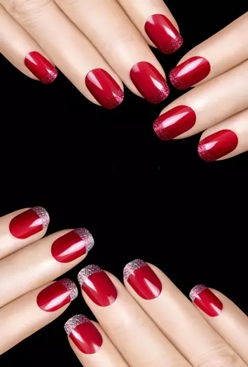 Manicura francesa para unhas brillantes