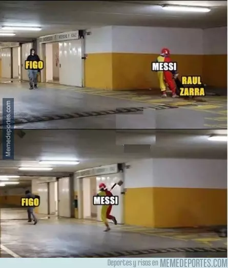 Meme af Messi sem rænir Raúl
