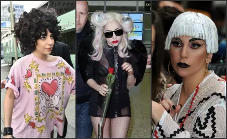 Lady Gaga thiab nws tus kheej heev style kuj nyob rau hauv hairstyles.