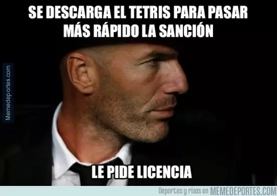 Meme de Zidane queimado polas licenzas