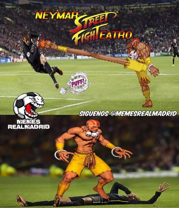 Neymar jucându-se pe Street Fighter