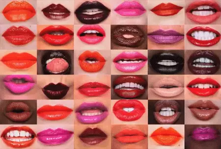 10 Grënn fir Är Lippen ze molen: déi bescht Lip Art Designs