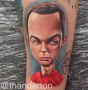 Litrato sa usa ka tattoo gikan sa usa sa paborito nga serye sa telebisyon: The Big Bang Theory