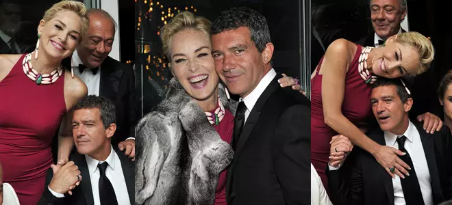 Antonio Banderas dan Sharon Stone, paling mesra di Cannes 2014