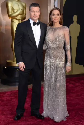 Brad Pitt iyo Angelina Jolie, oo caan ku ah Oscars 2014.