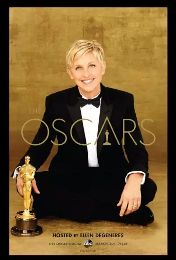 Ellen DeGeneres gastigos la Oskarojn denove.
