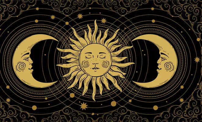 Rôzne typy tetovania slnka a mesiaca