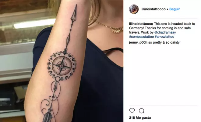 Her har du en original pilformet tatovering