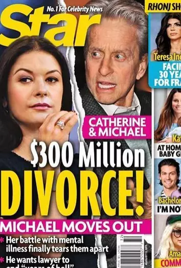 Catherine Zeta-Jones dhe Michael Douglas po divorcohen sipas Star