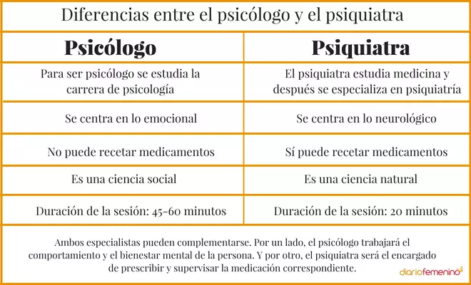 Differences between psychologist and psychiatrist