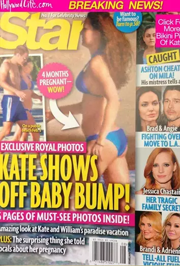 Fotos de Kate Middleton grávida e de biquíni