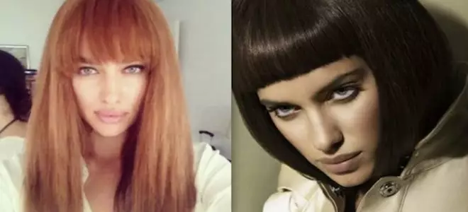 Irina Shayk, berambut cokelat atau berambut merah