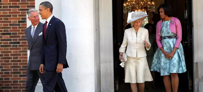 Barack och Michelle Obama med Charles of England och Camilla Parker Bowles