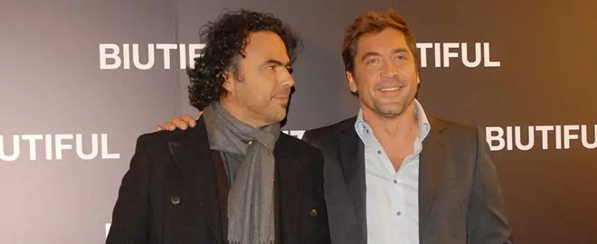 Javier dan Alejandro dalam presentasi 'Biutiful