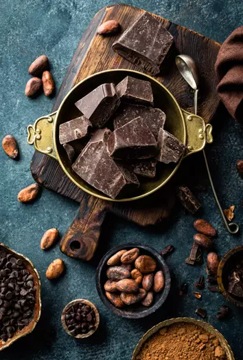 Resipi dengan coklat gelap dengan kurang daripada lima bahan