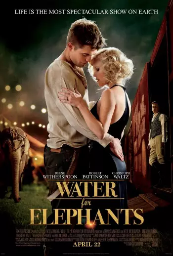 Robert Pattinson e Reese Witherspoon românticos no novo pôster de 'Água para os elefantes'