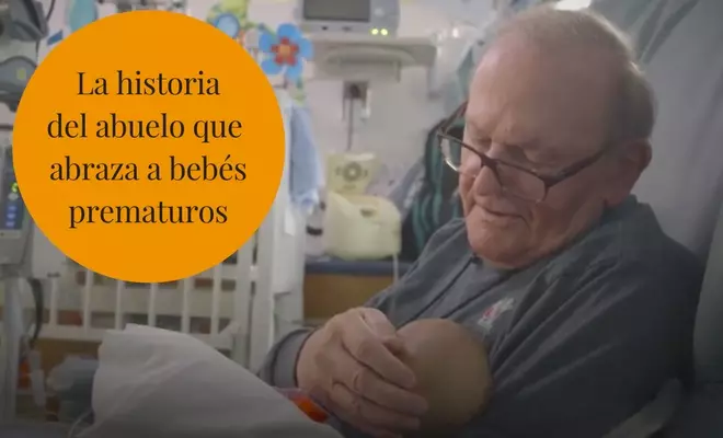 Het ontroerende verhaal van de grootvader die te vroeg geboren baby's knuffelt