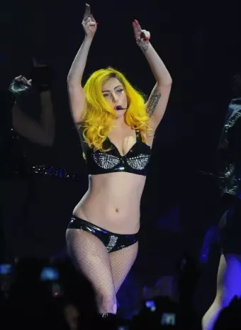 Lady Gaga during a concert at the MTV Awards