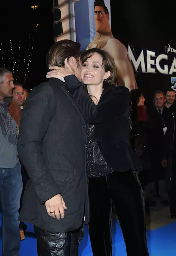 Angelina Jolie agus Brad Pitt ag an Taibhiú Megamind