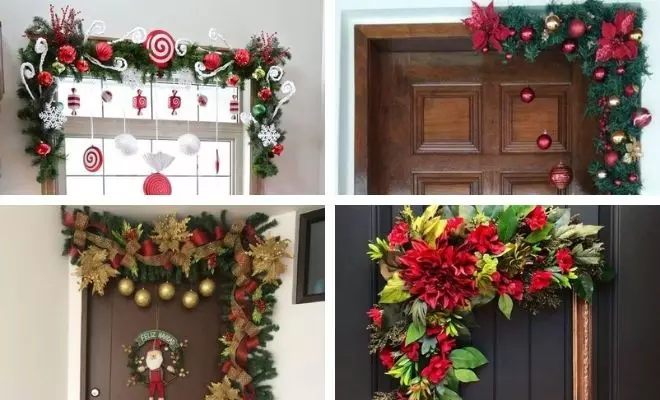 Grilandas de bricolaxe para a túa porta no Nadal