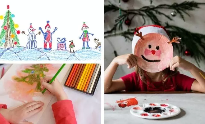 DIY juledørdekorasjon med barnetegninger
