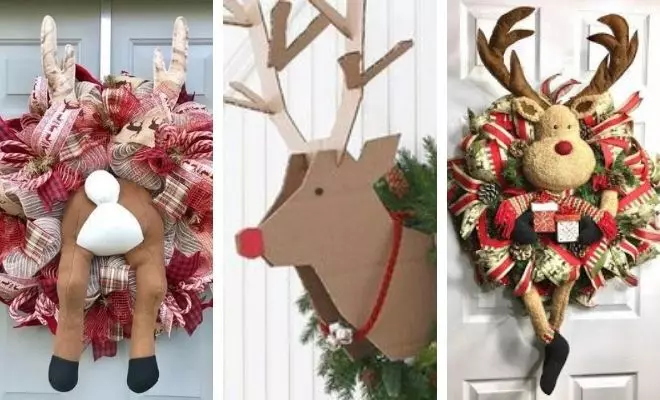 Sådan pynter du din juledør med et rensdyr