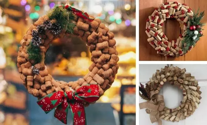 DIY juledørdekorasjon med korker