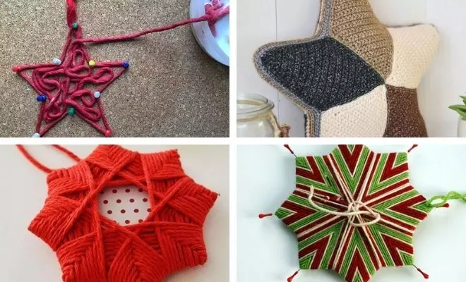 Ways to make Christmas stars with threads or wool