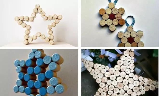 Steps to make Christmas stars with bottle corks