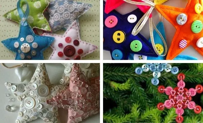 Ways to make Christmas stars with buttons
