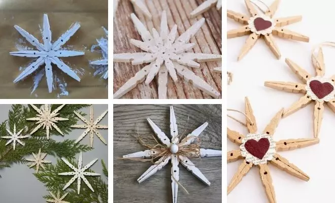 Ways to make Christmas stars with clothespins