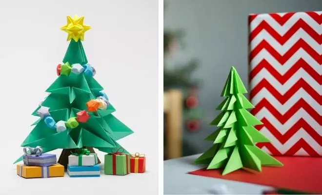 Kā izveidot origami Ziemassvētku eglīti